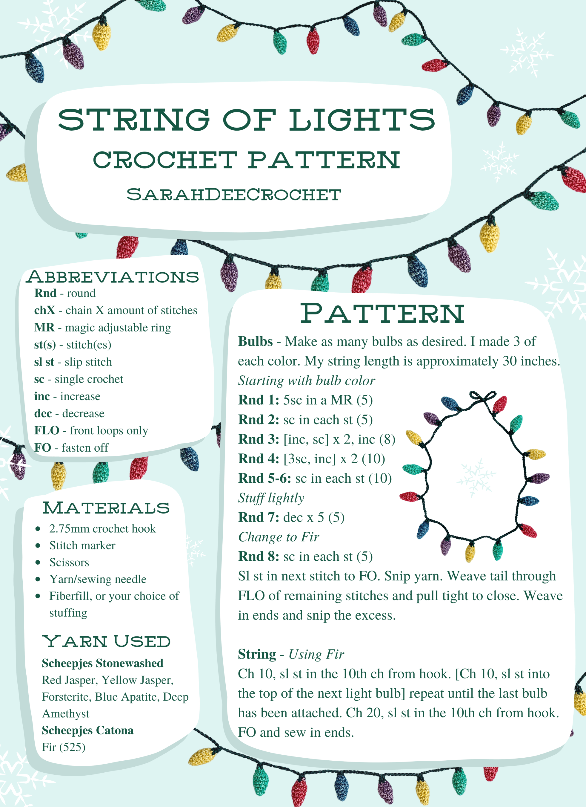 String of Lights Crochet Pattern – SarahDee Crochet