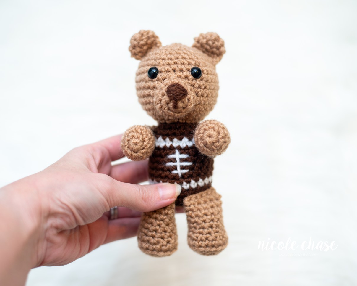 Fumble the Football Bear – SarahDee Crochet