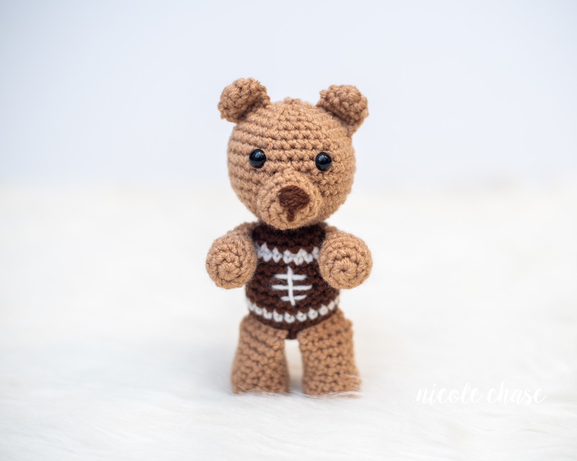 Fumble the Football Bear – SarahDee Crochet